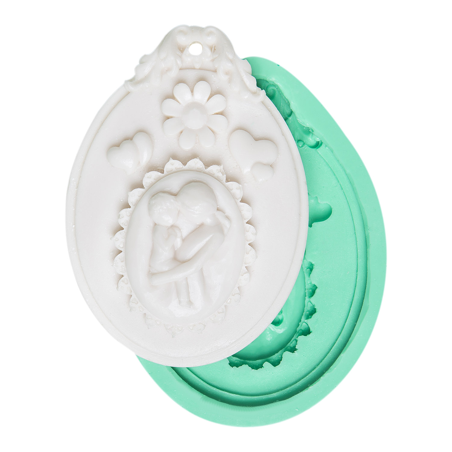 Anne-Çocuk Delikli Silikon Kalıp | Aile Sevgisi Temalı Süsleme