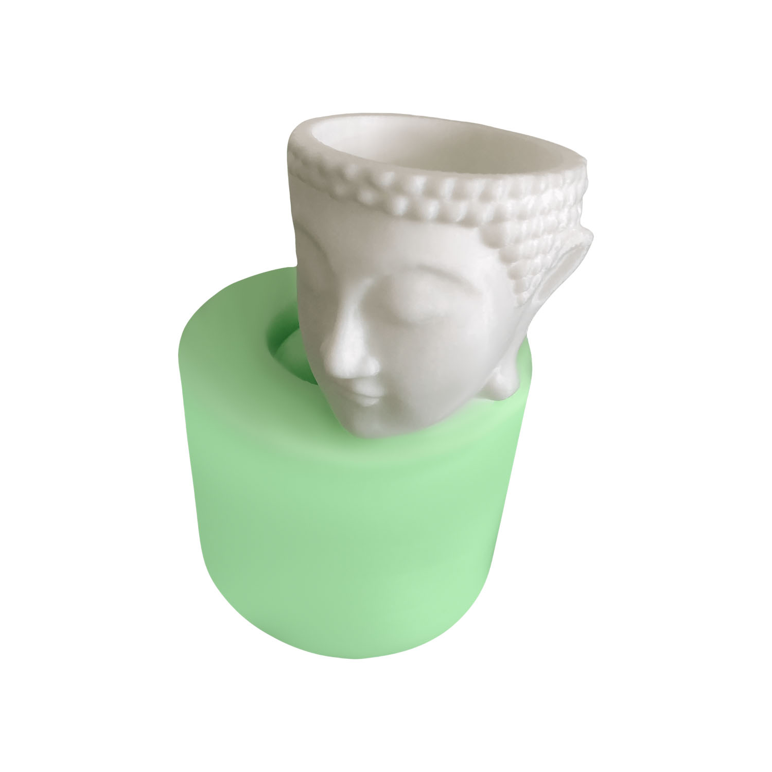 Buddha Kafası Saksı Silikon Kalıp | Meditasyon Temalı Dekorasyon